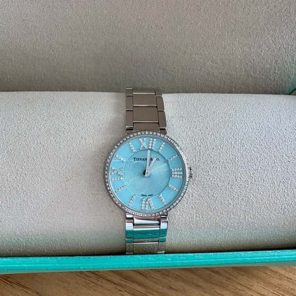 Tiffany & Co. | Accessories | Tiffany Co Ice Blue Diamond Atlas Watch ...